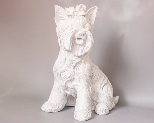 Yorkie Urn For Ashes Unpainted Yorkshire Terrier Memorial Statue Ready ...