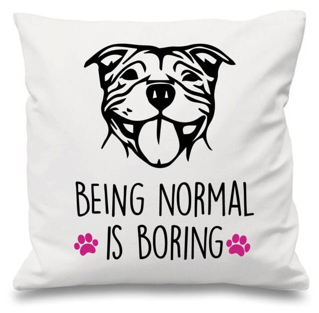 Dog Cushion Cover Staffy Being Normal Is Boring Mum Pet Staffordshire ...