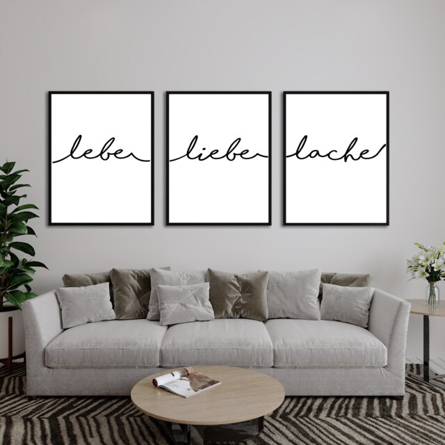 Set Of 3 Posters Live Love Laugh Poster Set Family Living Room Wall ...