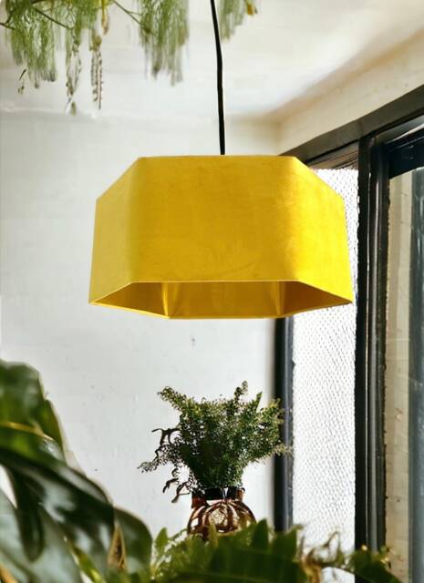 New Luxury Premium Quality Hexagon Velvet Lamp Shade Pendant Light ...