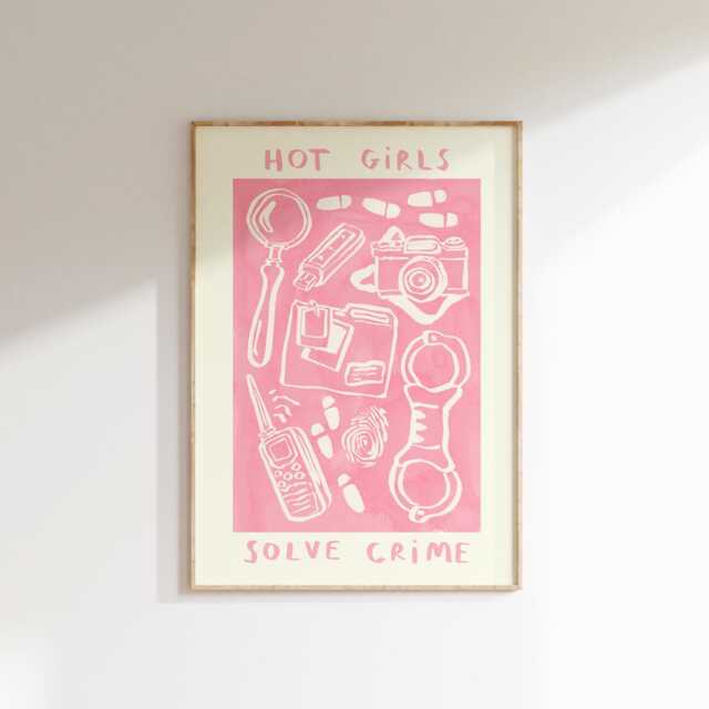Hot Girls Solve Crime Wall Print - Detective Police Illustration Csi ...