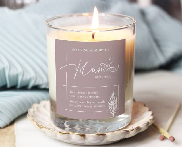 Mum Remembrance Candle, in Memory Of Sympathy Candle Gift, Bereavement ...