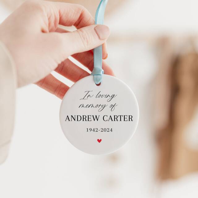In Loving Memory - Personalised Memorial Christmas Bauble Custom ...