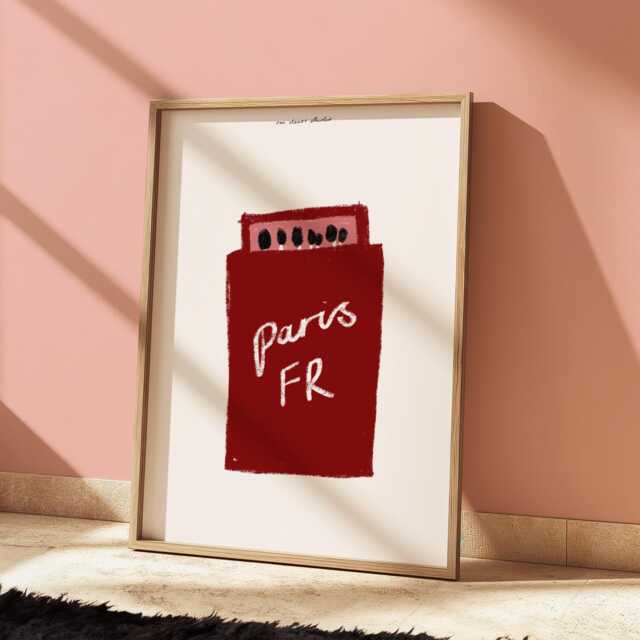 Paris Matchbox Art Print Poster, Matches Vintage Trendy Retro Print ...