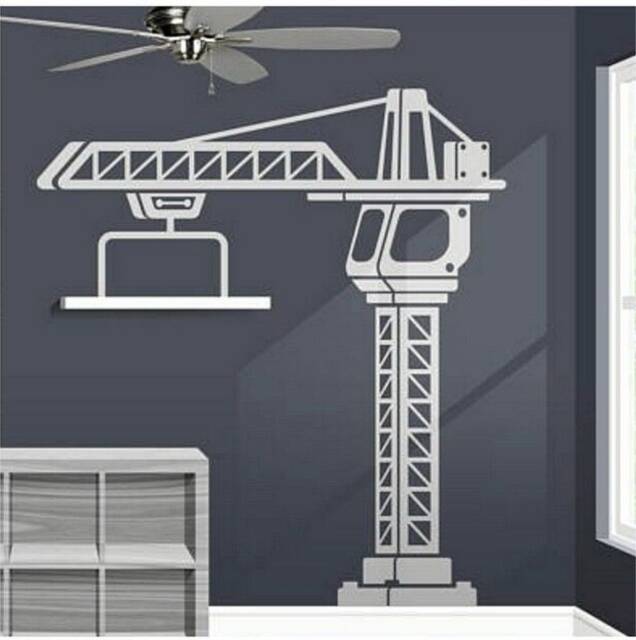 Crane Lift Hoist Derrick Wall Sticker Personalisation Bedroom Shelfs ...