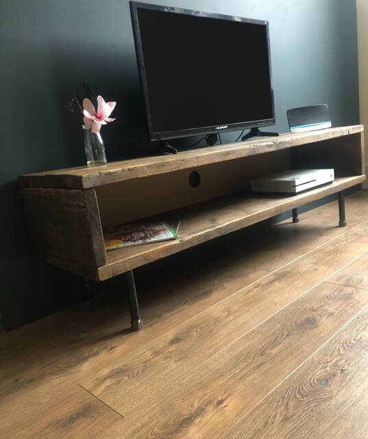 Reclaimed Wood Tv Stand/Cabinet 37cm High Back Panel by Etsy | ufurnish.com