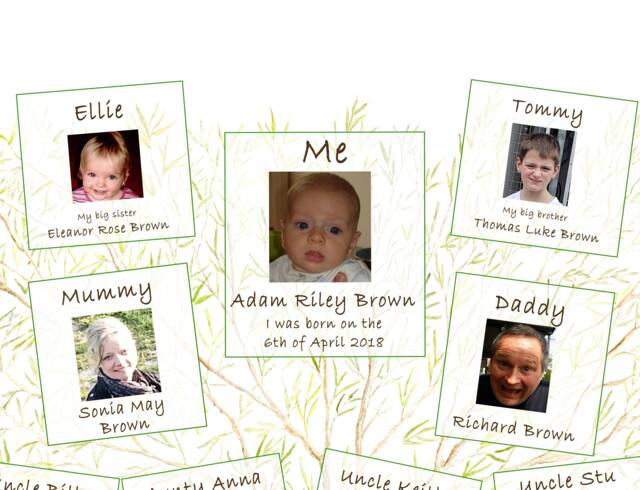 Family Tree For Child. A Custom Print Of Baby Ancestry Perfect A Child ...