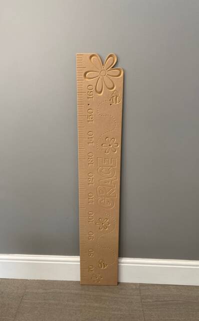 Flower Height Chart, Wooden Growth Mdf Watch Me Grow Bedroom Decor ...