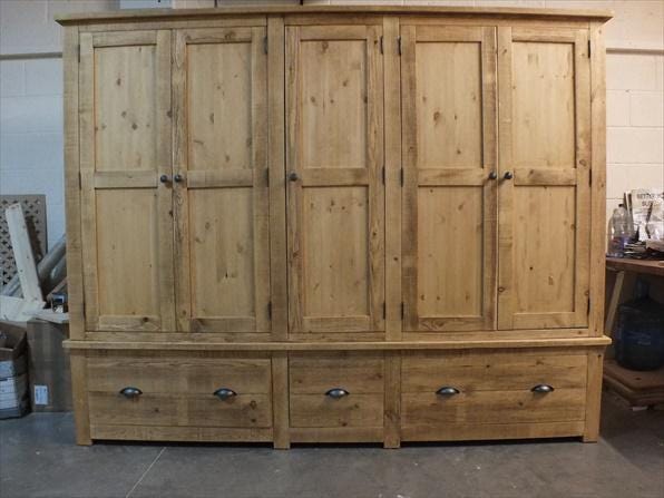 Reclaimed 5 Door Wardrobe With Jumper Drawers - Bespoke Sizes & Colours ...