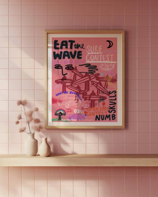 Surf Art Collage, A0, A1, A2, A3, A4 Surfing Poster, Surf Art, Beach ...