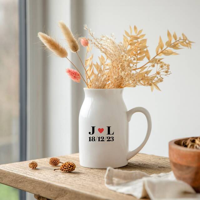 Personalized Ceramic Jug Vase Anniversary Engagement Gift by Etsy ...