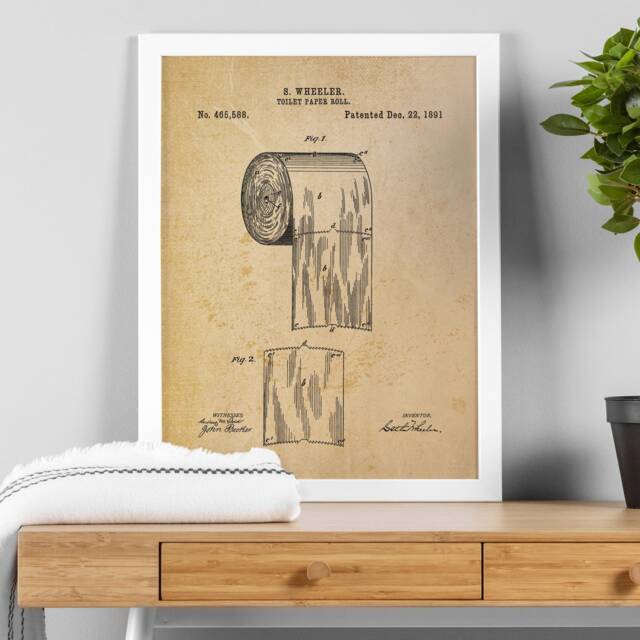 Bathroom Vintage Patent Art Prints Toilet, Faucet, Shower Decor - A5/A4 ...