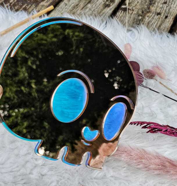 Iridescent Rose Gold Mirrored Candy Skull Wall Hanging by Etsy ...