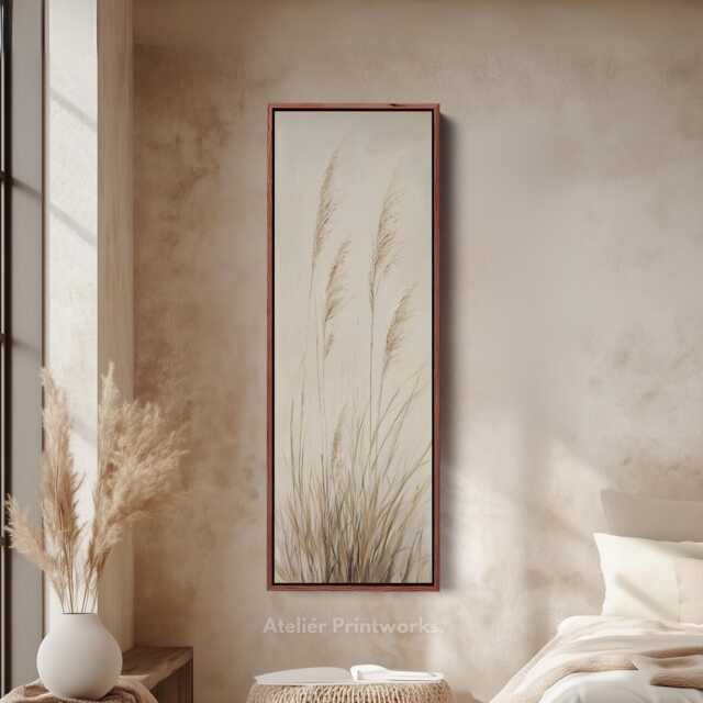 Wild Grass Tall Narrow Canvas Artwork, Skinny Long Wall Art, Vertical ...