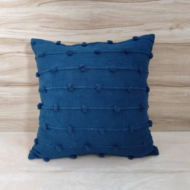 Blue Hand Loom Woven Chunky Loops Natural Cotton Dyed Pillow Cover Boho Textured Cushion by Etsy ...