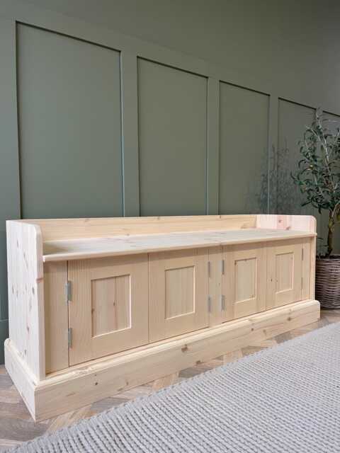 Unpainted, Backless Bench, Hallway Shoe Storage Monks Window Seat ...