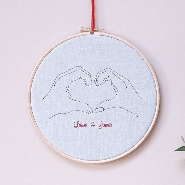 Hand Heart Wall Art - Hands Hanging Embroidery Hoop by Etsy | ufurnish.com
