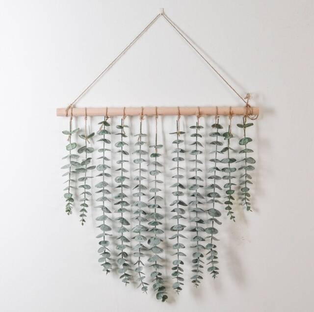 Eucalyptus Wall Hanging - Plant Home Decor, Boho Farmhouse Decor Faux ...