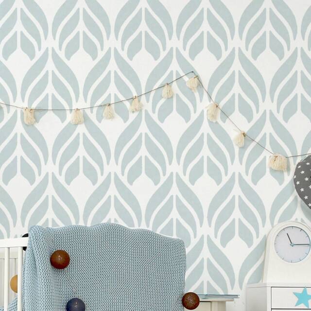 Leaf Wall Stencil Douro Reusable Nature-Inspired Pattern For Painting by Etsy | ufurnish.com