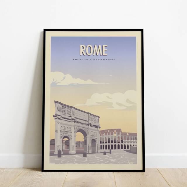 Rome Travel Poster/Arco Di Constantino Vintage Italy Roma by Etsy ...