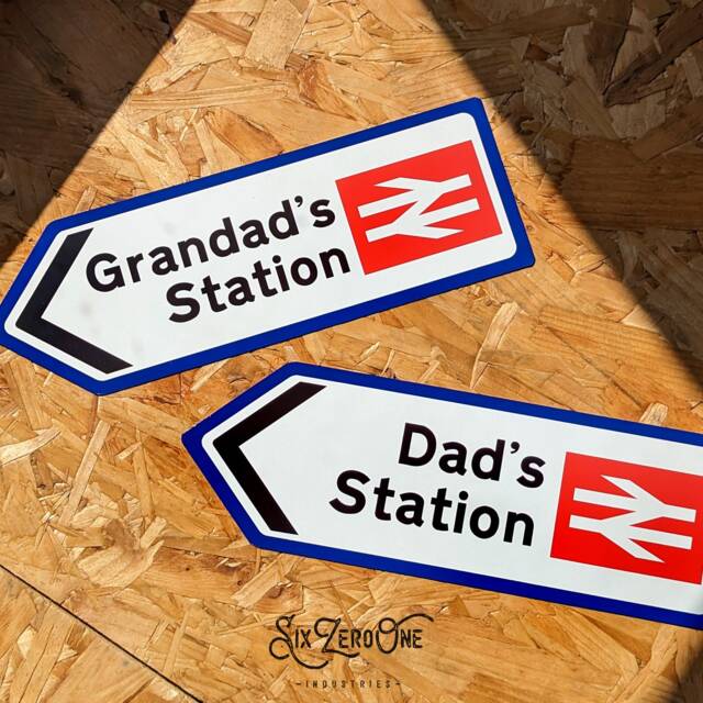 Personalised Train Arrow Metal Sign - Rail Logo - Worn Or Clean Look ...