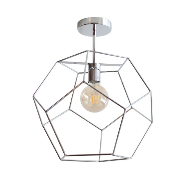 Handmade Geometric Cage Light Modern Minimalist Flush Mount Chandelier ...