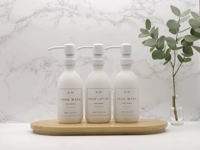 Matte White Glass Soap Dispenser Refillable Hand Wash, Lotion, Face ...