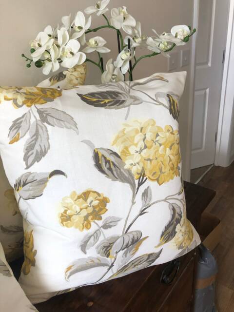 Handmade Laura Ashley Hydrangea Cushion Yellow Floral Pillow by Etsy ...