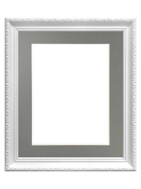 Shabby Chic White Picture Frame With Dark Grey Mount by Etsy | ufurnish.com