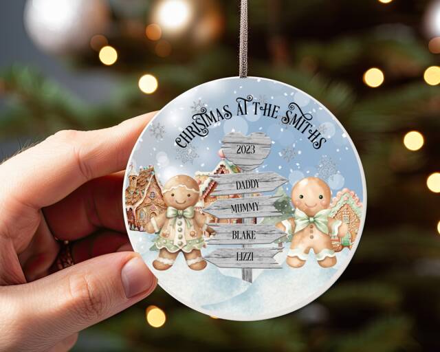 Personalised Family Bauble , Gingerbread Man Post Christmas Ornament ...