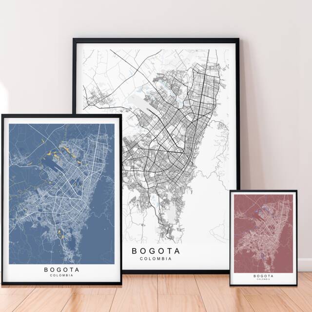 Bogot?? City Map Print Minimalist Bogota Colombia Home Poster Wall ...