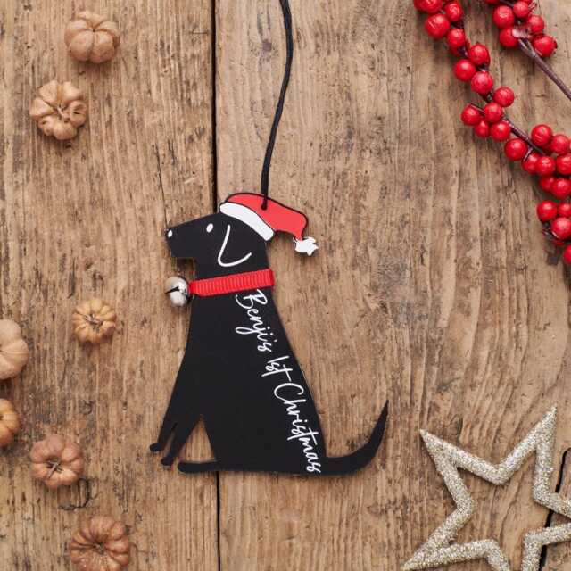 Black Labrador Christmas Tree Decoration - Personalisation Available by ...