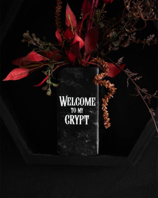 Welcome To My Crypt Witchy Ceramic Vase - Funeral Humour Gothic Home ...
