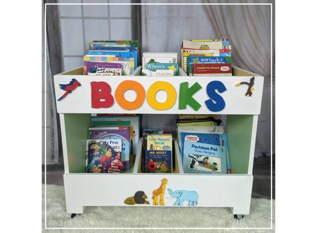 Double Height Bookbin - Animal Theme Book Storage Shelf Toy Custom Made ...