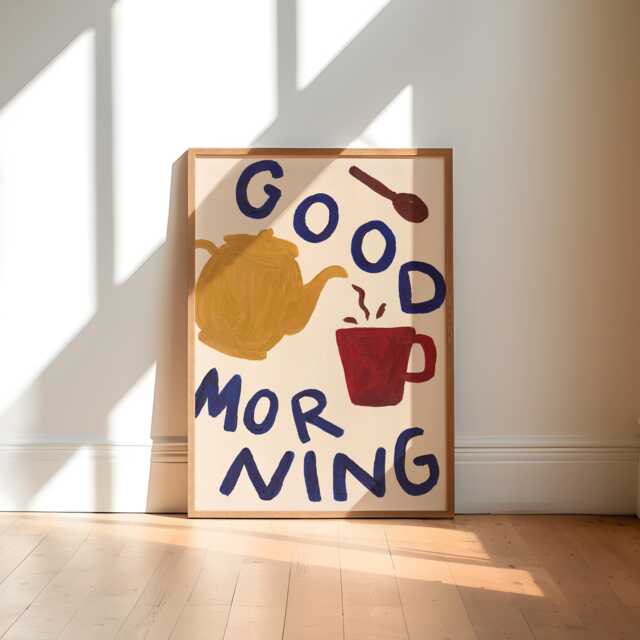 Morning Cuppa Tea Art Print, Kitchen Art Print, Food Hand-Painted Art ...