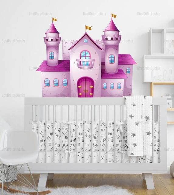Princess Castle Decal For Wall Nursery Princess Decor Pink Bedroom ...