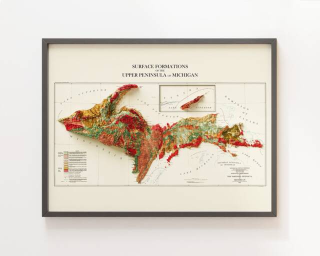 Geological Map Of The Upper Peninsula in Michigan - C.1911 - Vintage ...