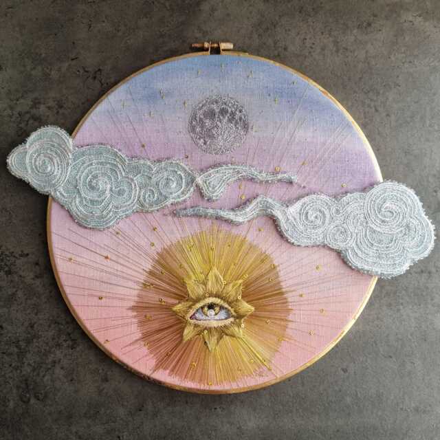 Spring Sunset - Here Comes The Sun Series Embroidery Art Lovers Eye ...