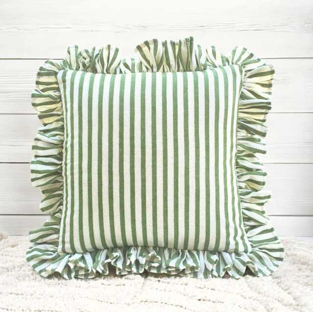 Bohemian Frill Linen Striped Pillow Cover - Different Color Options ...