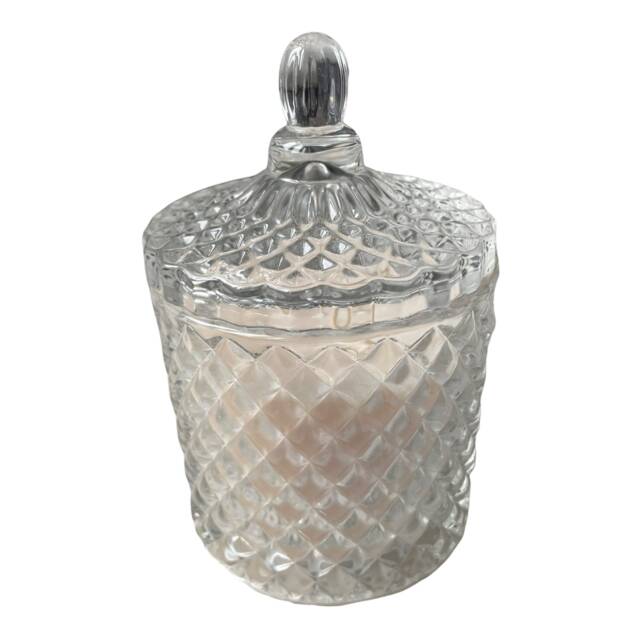 Geo Crystal Glass Jars With Candle Of Your Choice Fragrance, 4 Colours ...