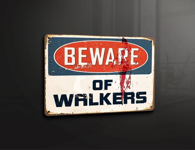 Beware Of Walkers Zombie - Metal Sign Plaque Wall Art Decor Signage by ...