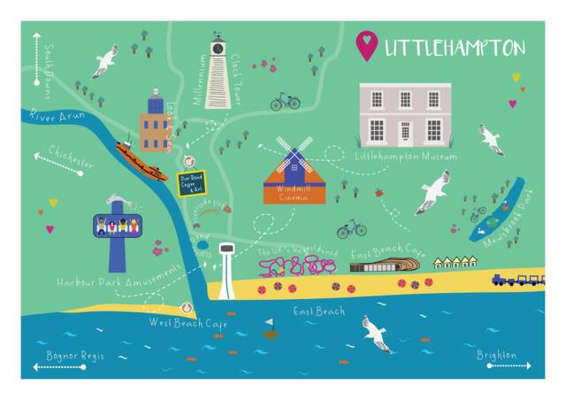 Littlehampton Print - Illustrated Map by Etsy | uFurnish.com