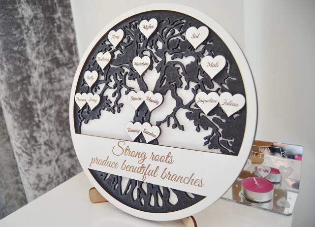 Personalized Laser Cut Family Tree Genealogy Name Display by Etsy ...