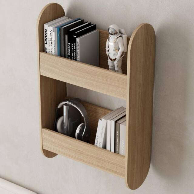 Nursery Book Shelves From Wood, Wall Mounted Kids Bookshelf, Small ...