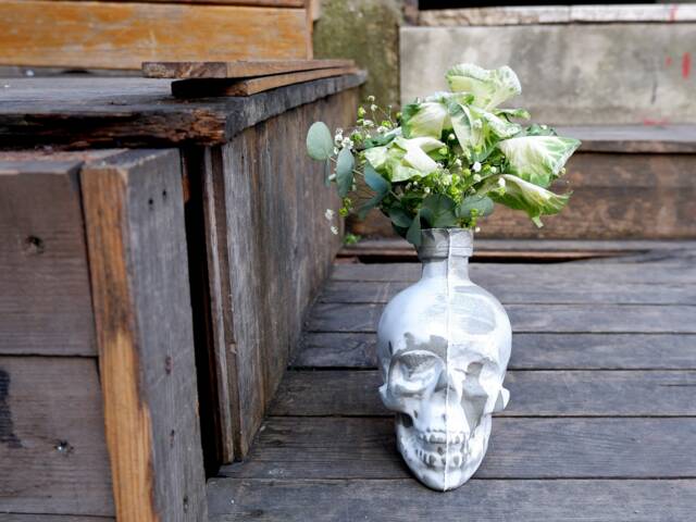 Ceramic Skull Vase, Modern Punk Pottery, Gift Idea For Old School Lover ...