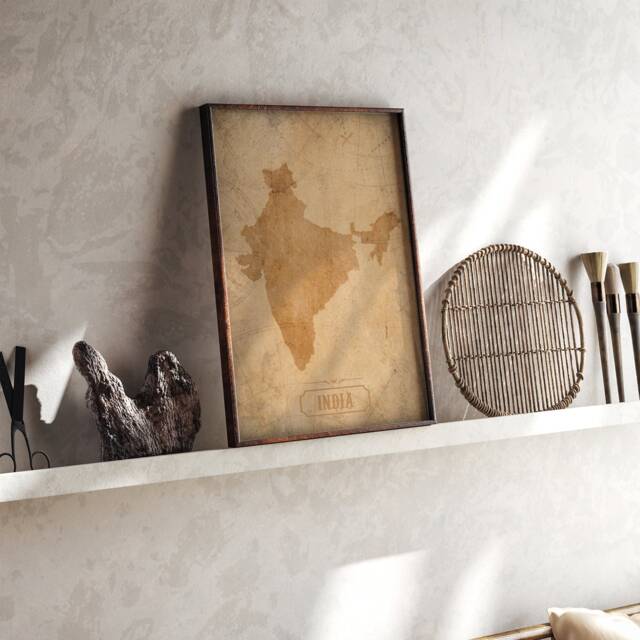 Vintage India Map Wall Art Print by Etsy | ufurnish.com