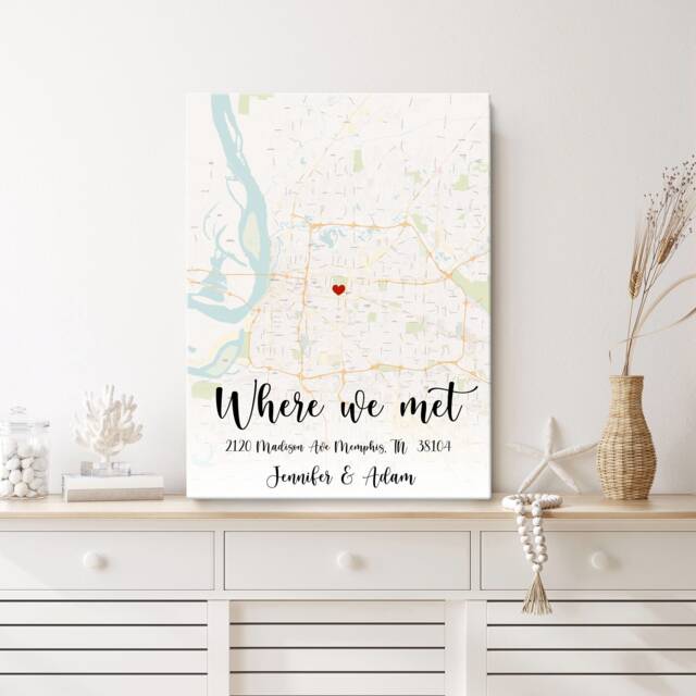 Custom Map Canvas Print, Address To Canvas, Any Location Map ...