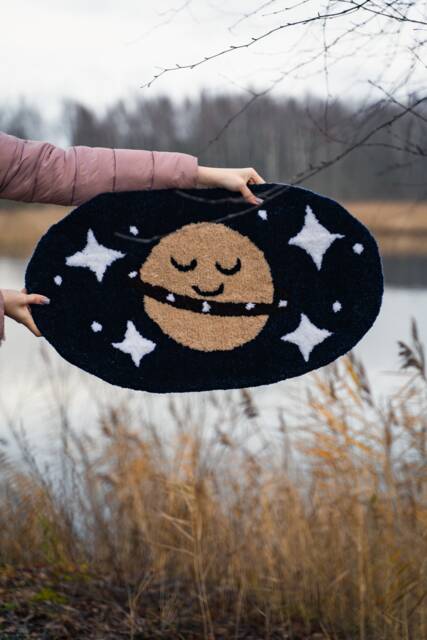 Rug Space Beige Baby Planet Rug - Nursery Theme Planet Stars Tufted ...