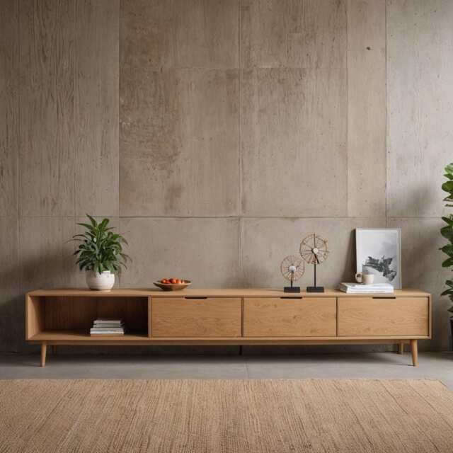 Oak Lowboard/Sideboard Walnut Console Table Tv Furniture Living Room ...