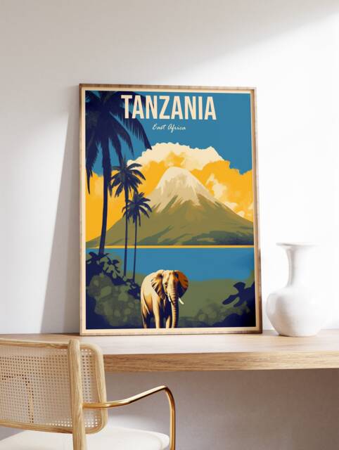 Tanzania Travel Poster Vintage Africa Art Print by Etsy | ufurnish.com